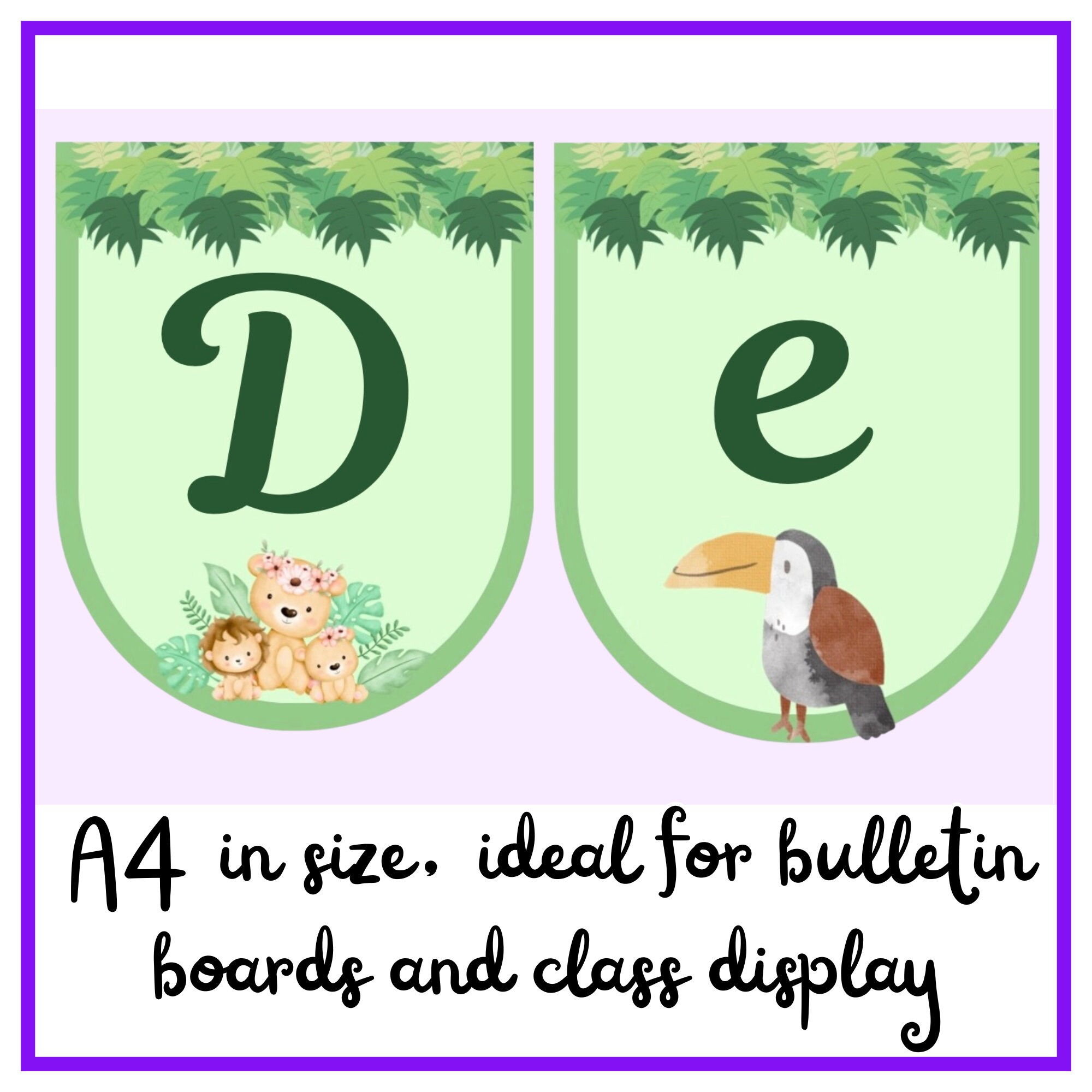 Jungle Classroom Decor: Jungle Letters Bulletin Board Letters Classroom ...