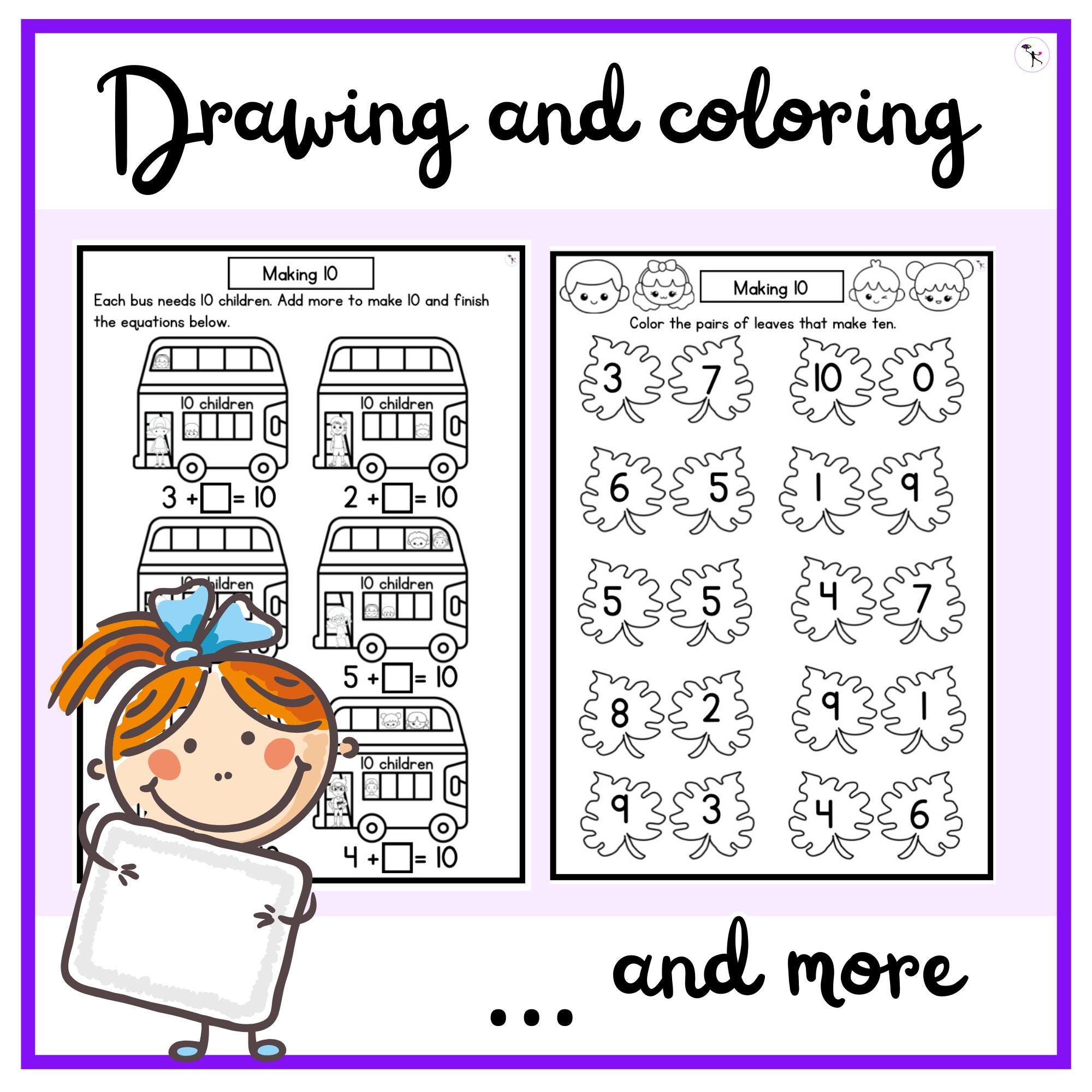 Printable Math Worksheets for Kindergarten and First Grade Learning - Etsy