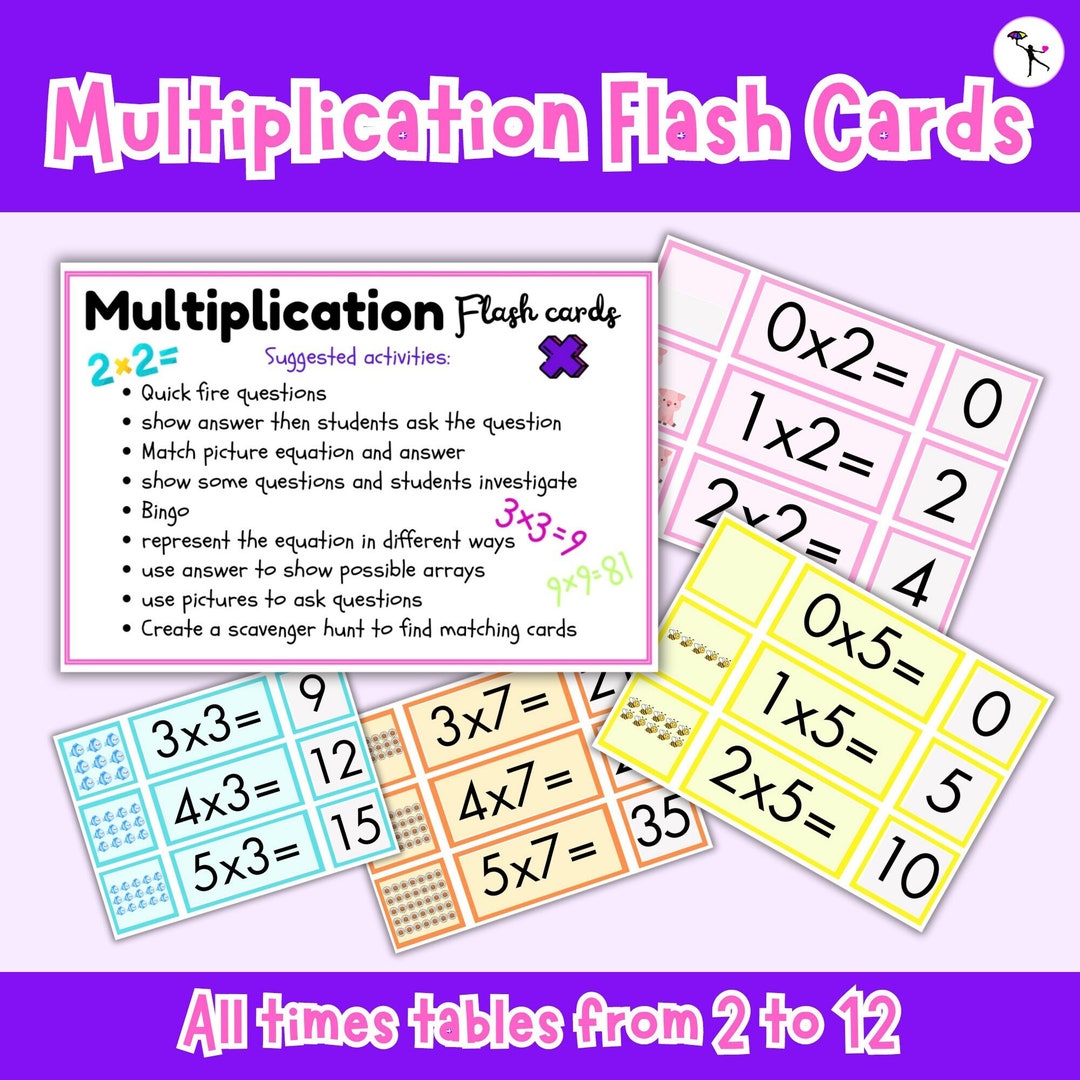 Printable Multiplication Flashcards for Kids With Math Times Tables ...