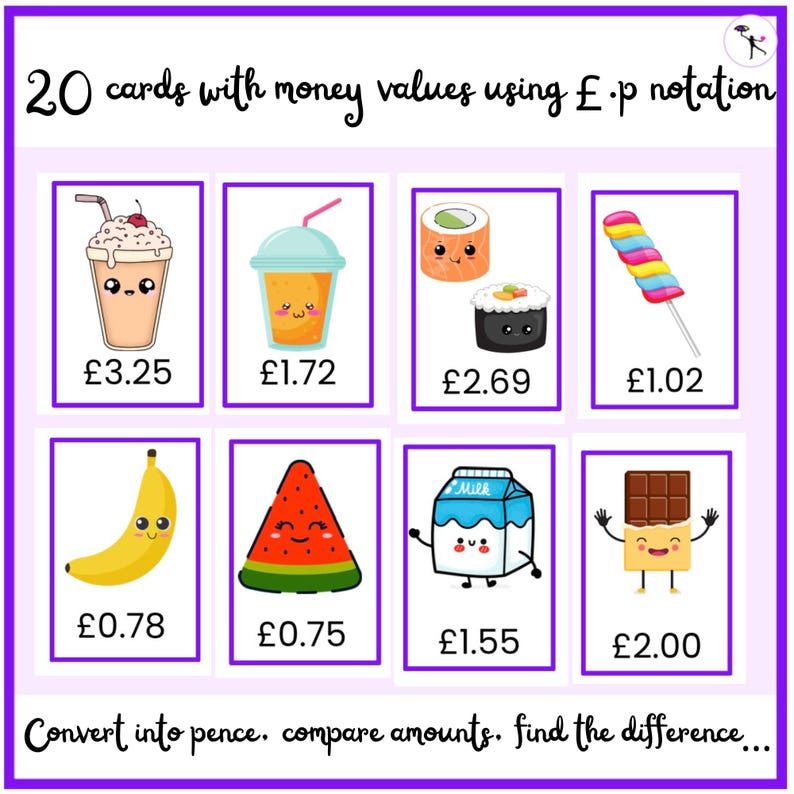 Printable Math Flashcards for Kids: Learn Shopping With Pounds and ...