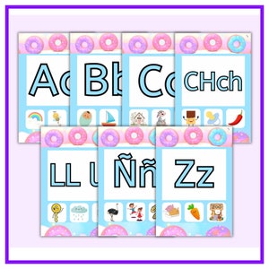 Spanish Alphabet: Printable Flashcards for Kids; Abecedario; Alfabeto ...