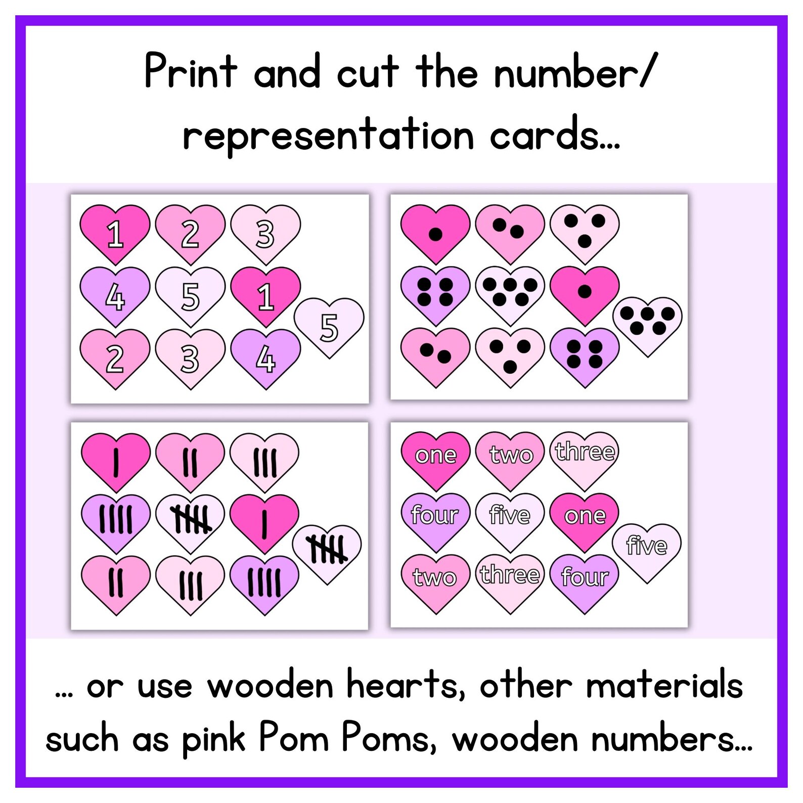 Valentine's Day Kindergarten Math: Subitizing, Number Recognition ...