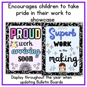 Inspiring Composition Notebook Classroom Posters: Motivational Bulletin ...