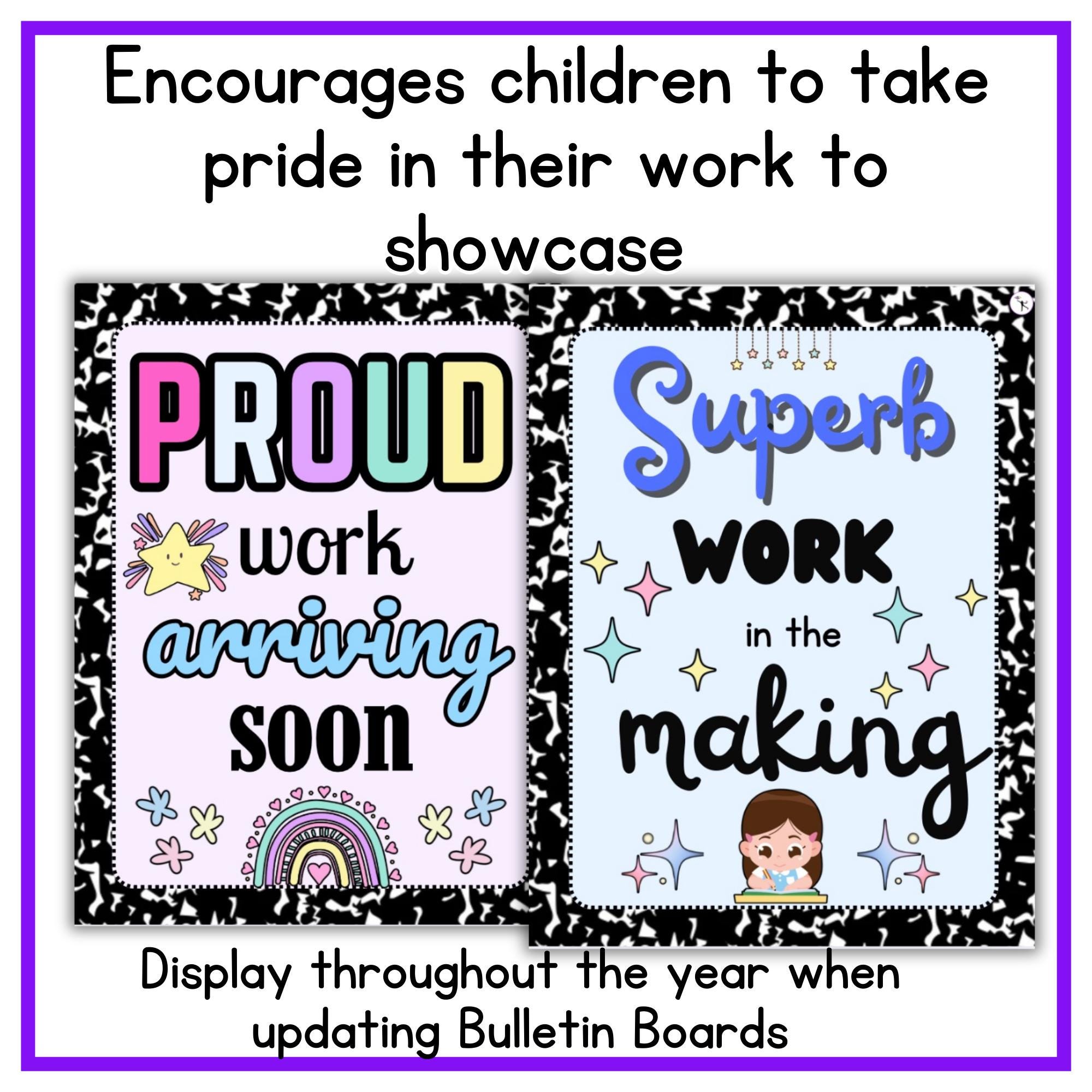 Inspiring Composition Notebook Classroom Posters: Motivational Bulletin ...