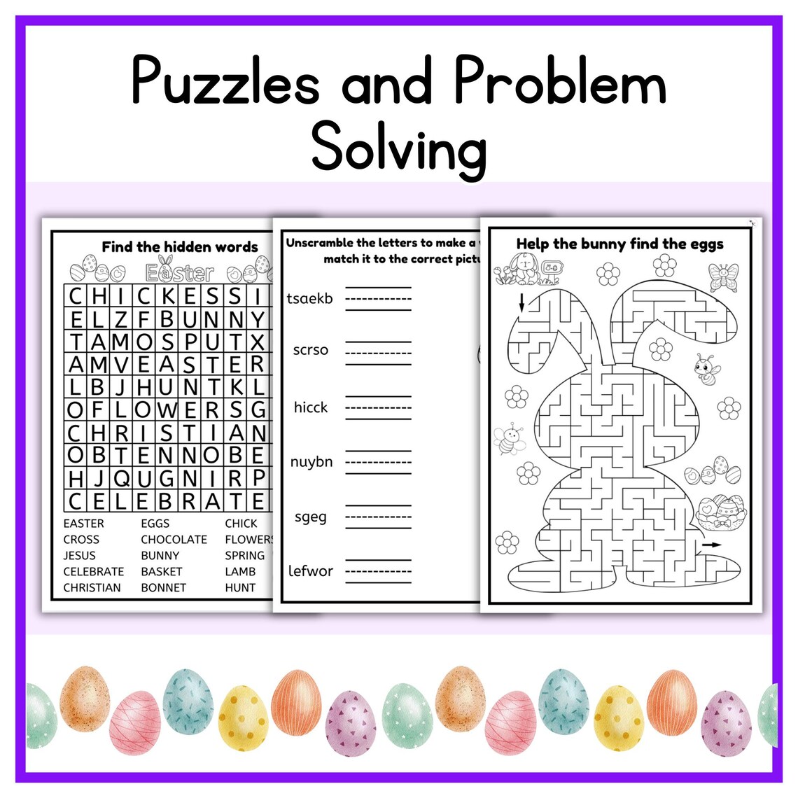 Easter Activity Booklet: Printable Puzzles, Mazes, Coloring Pages ...