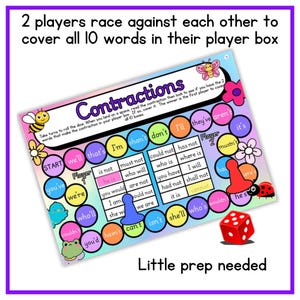 Printable Contraction Games for Elementary: Engaging Practice for ...