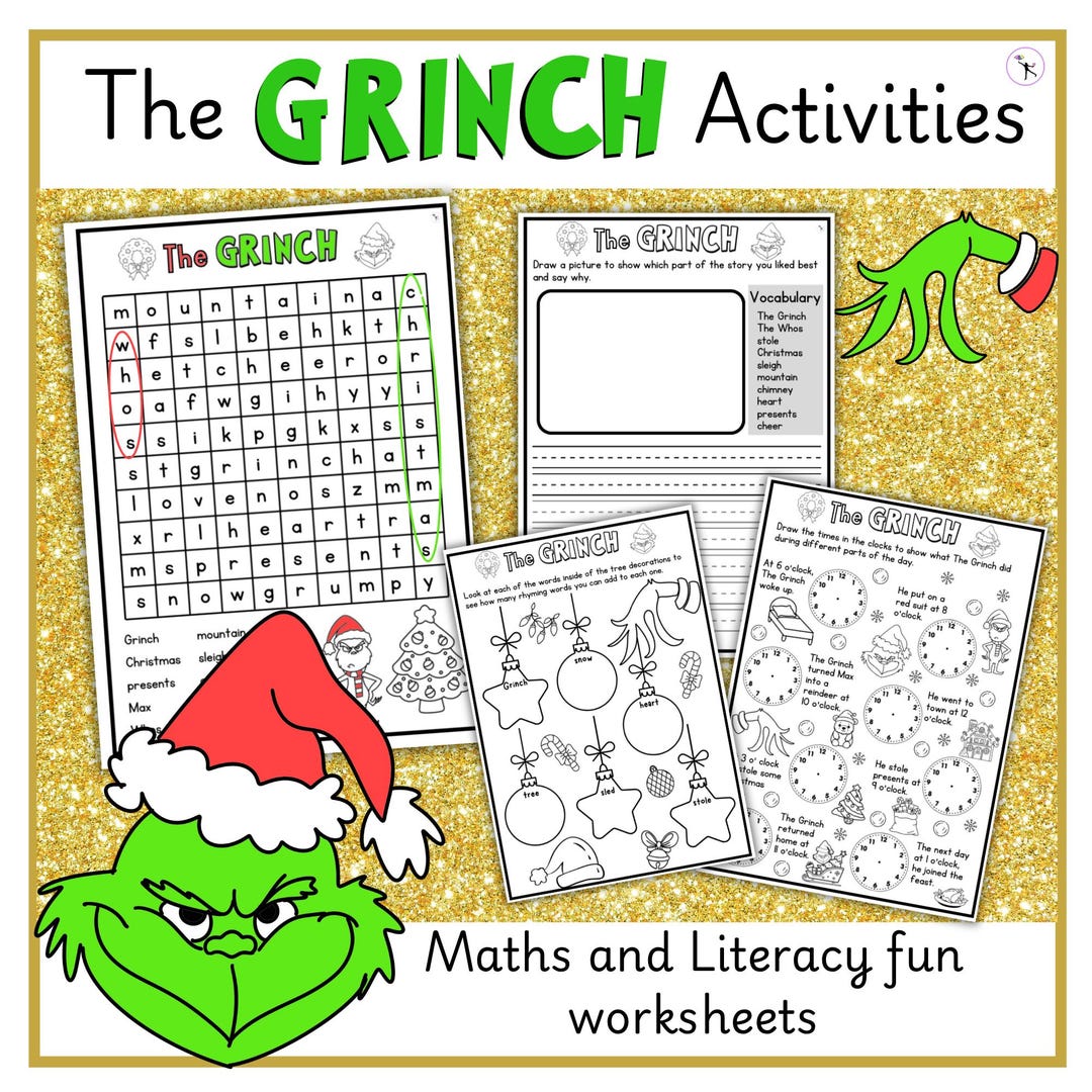 The Grinch Activities 1st - 3rd Grade Math and Literacy National Grinch ...