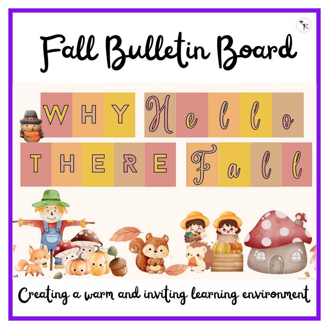 Autumn Classroom Bulletin Board Set: Why Hello There Fall Decor - Etsy