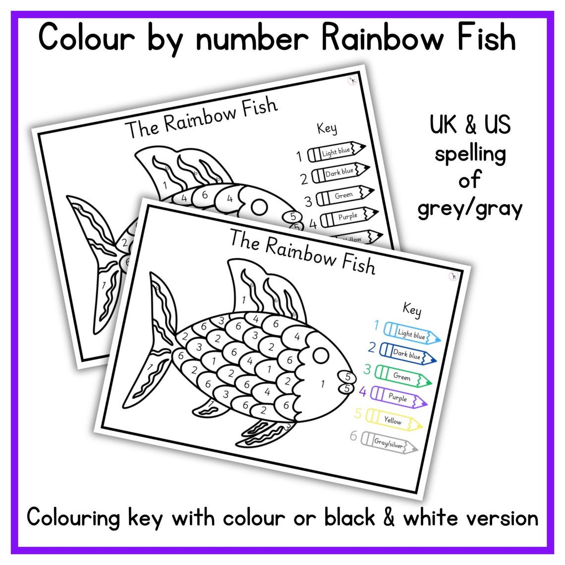 Rainbow Fish Number Coloring Page: Kindergarten and KS1 Storybook ...