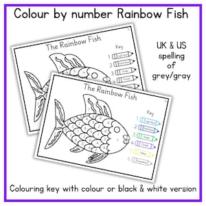 Rainbow Fish Number Coloring Page: Kindergarten and KS1 Storybook ...