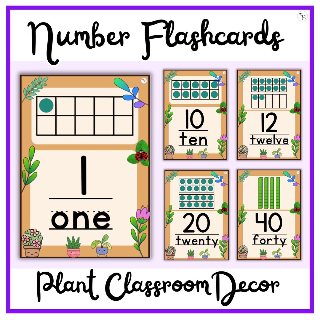 Educational Number Posters and Flashcards: Counting, Math Decor ...