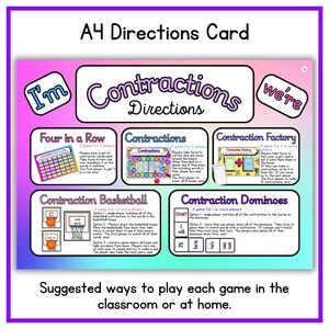 Printable Contraction Games for Elementary: Engaging Practice for ...