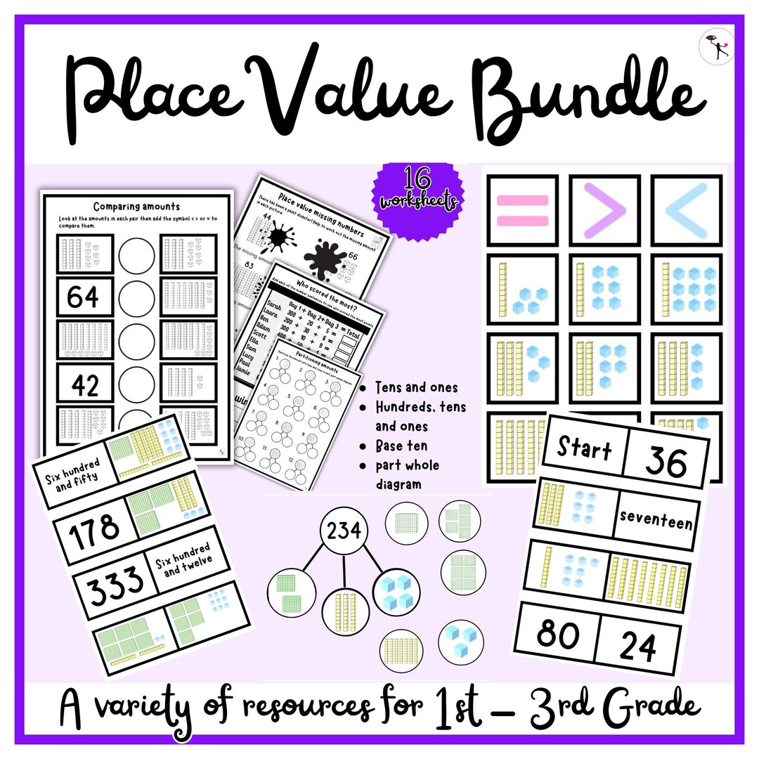 Place Value Bundle Math Printables Math Manipulatives Printable ...