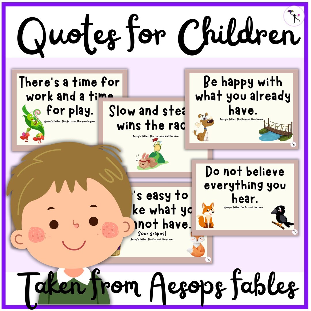 Aesop's Fables English Classroom Decor Printable Flashcards Story ...