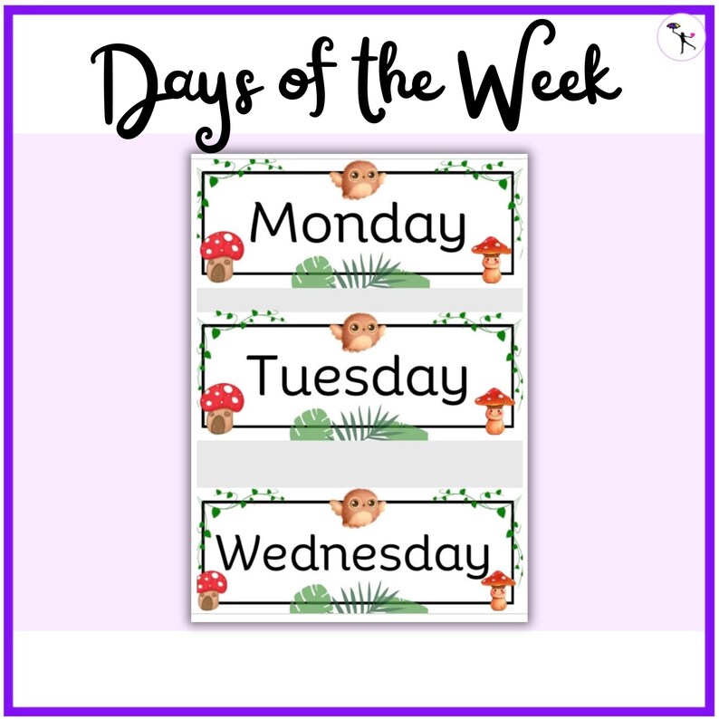 Printable Classroom Labels Flashcards Educational Decor Days of the ...