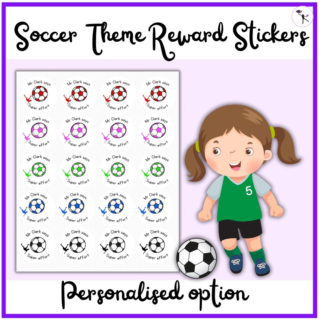 Personalized Soccer Reward Stickers: Teacher Stickers - Etsy