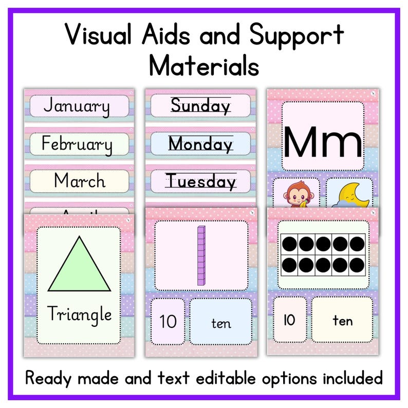 Rainbow Pastel Classroom Decor Bundle: Printable Canva Templates for ...