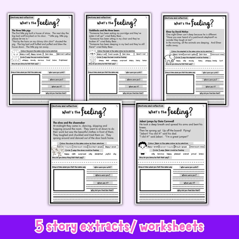 Emotions and Feelings Worksheets: Calm Corner Identifying Emotions Self ...