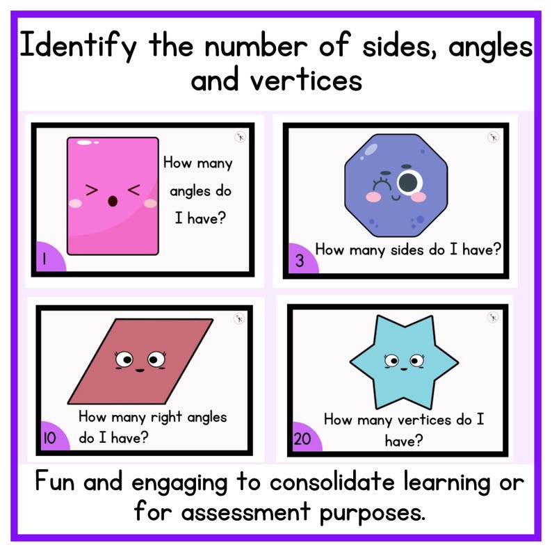 2D Shapes Task Cards: Elementary Geometry Learning Tool for Math ...