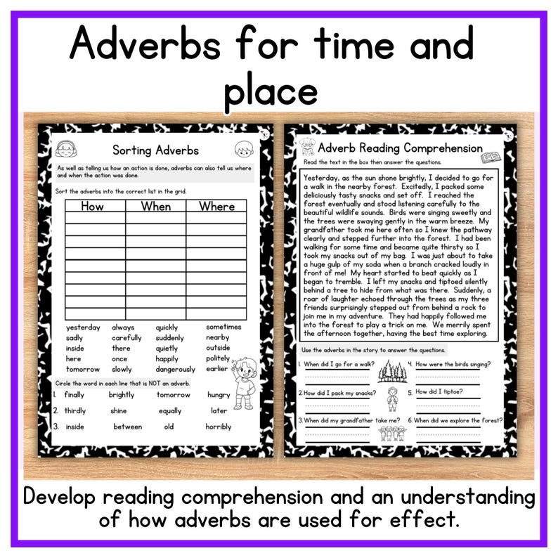 Printable Adverb Worksheets: Elementary English Grammar for Primary ...