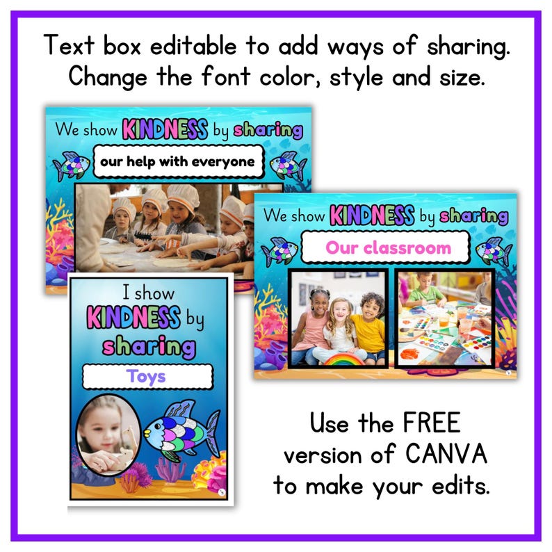 Rainbow Fish Photo Templates: Classroom Display for Sharing Kindness ...