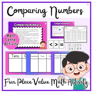 Elementary Place Value Math Game for Comparing Numbers - Printable for ...