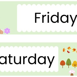 Days of the Week Display Cards - Etsy