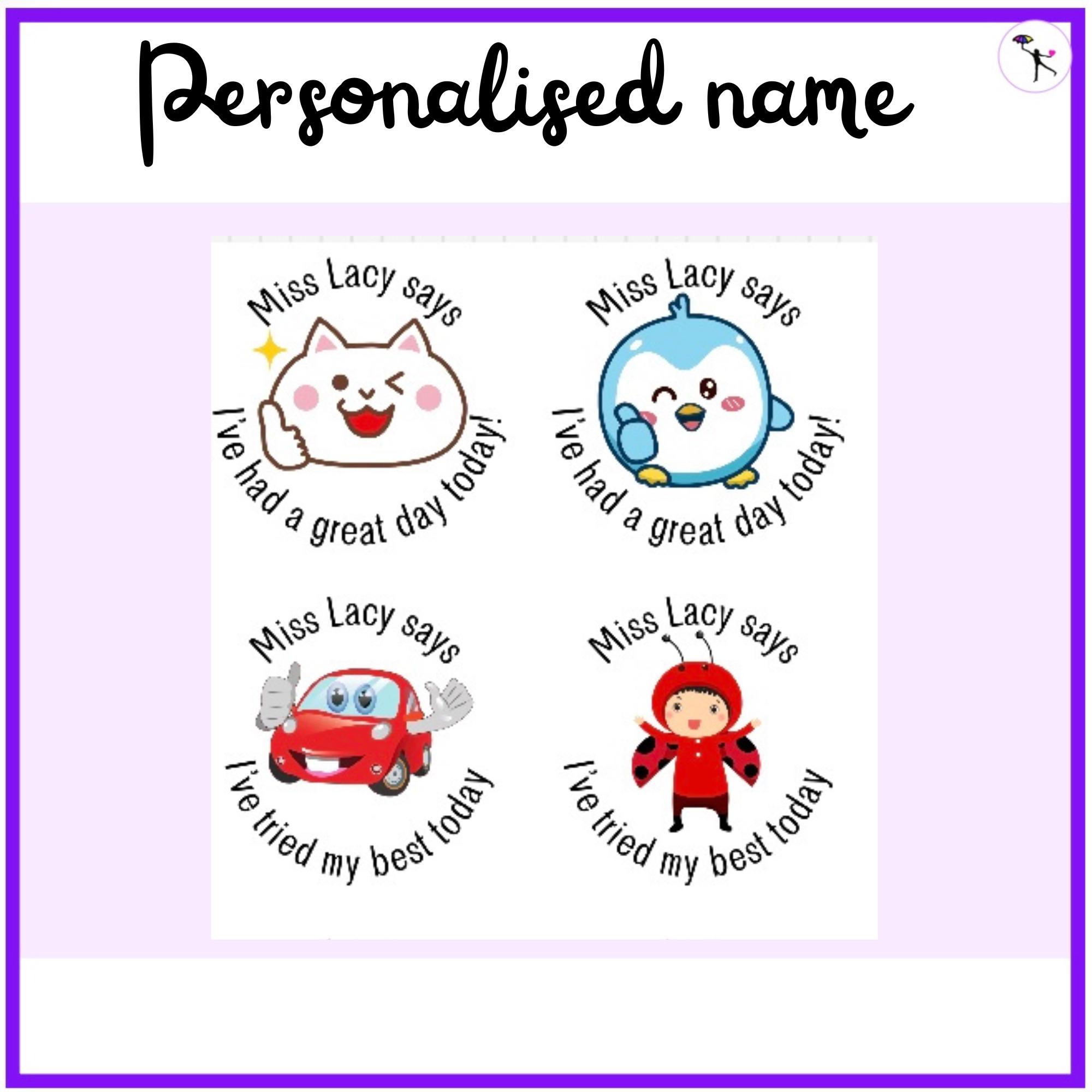 Personalized Teacher Reward Stickers for EYFS Classroom Management and ...