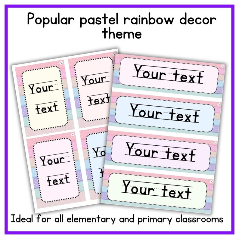 Editable Classroom Labels: Pastel Rainbow Decor for Elementary Teacher ...