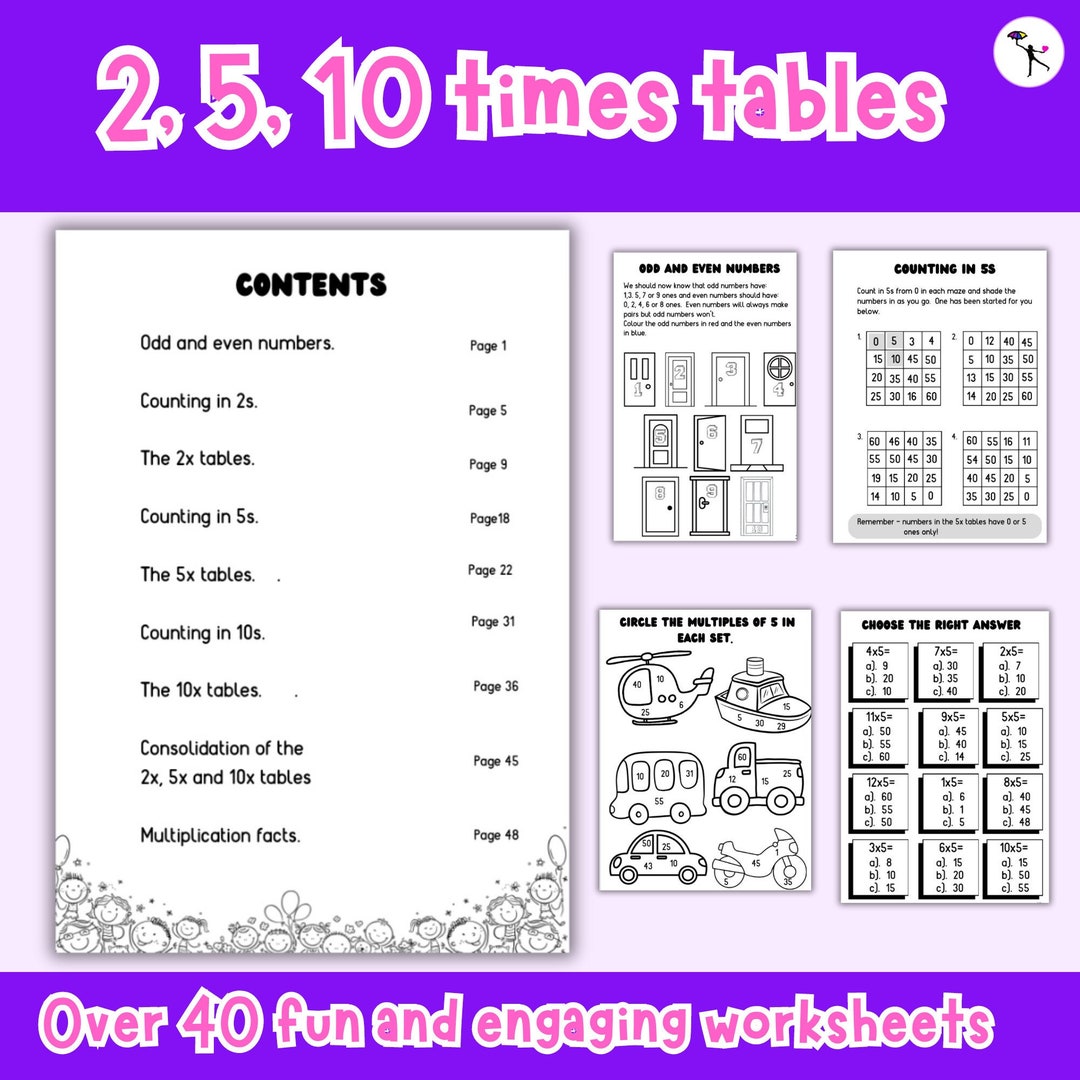Times Tables Worksheets: Multiplication Tables Counting Math Worksheets ...