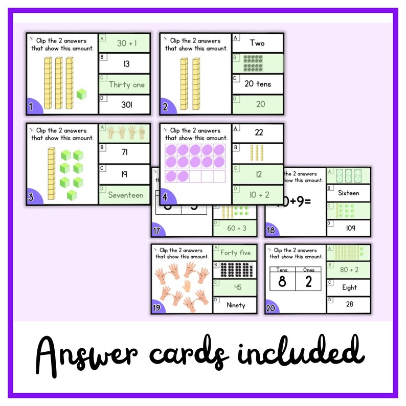 Engaging Printable Math Flashcards for Kids - Place Value Learning ...
