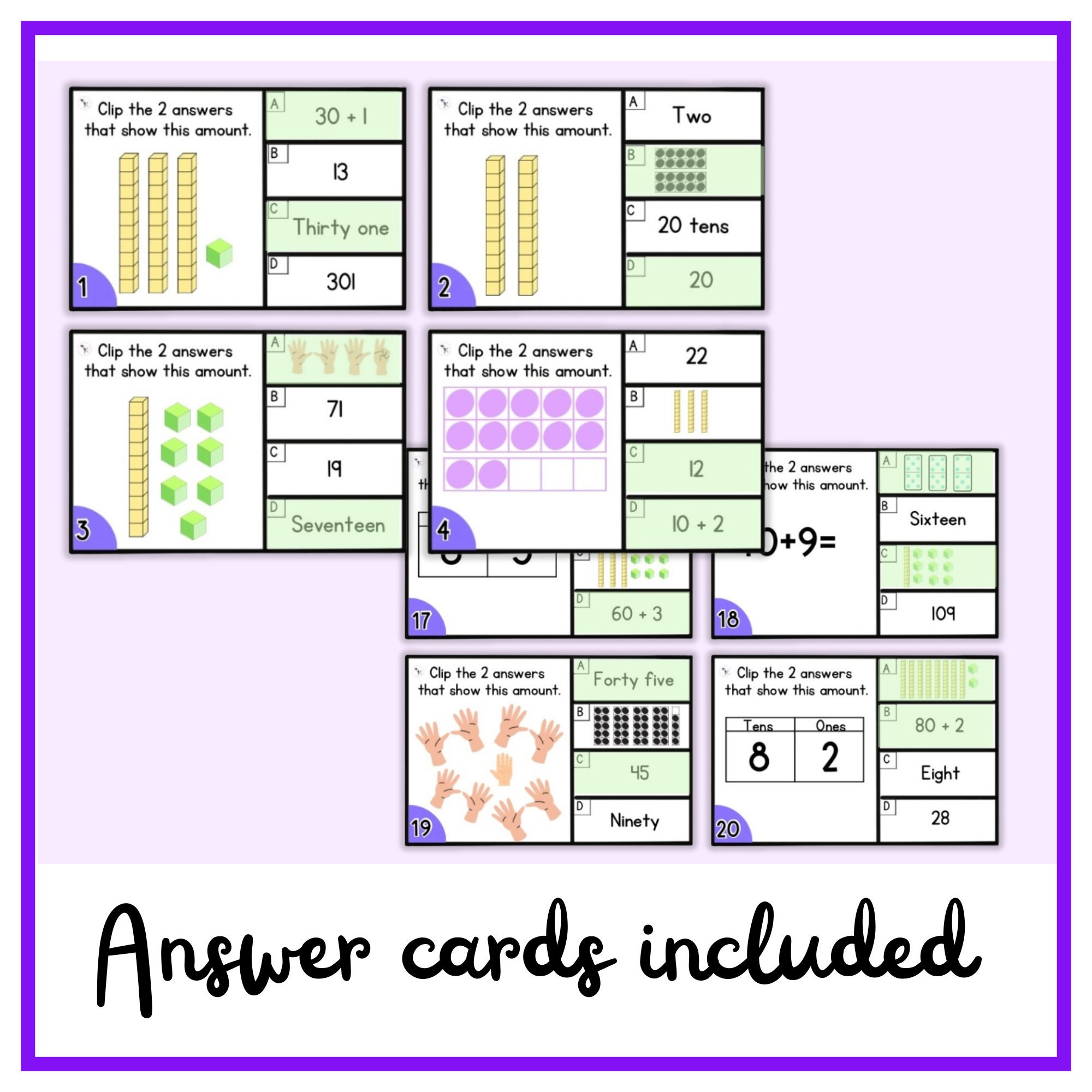 Engaging Printable Math Flashcards for Kids - Place Value Learning ...
