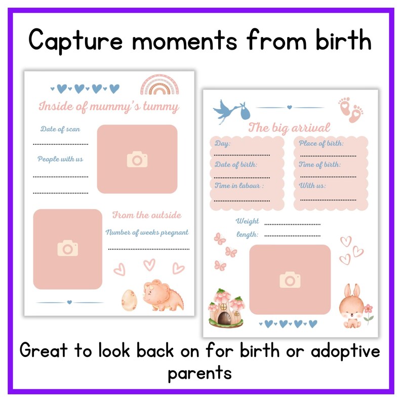 Printable Baby Memory Book:a Newborn Keepsake for Parents to Cherish ...