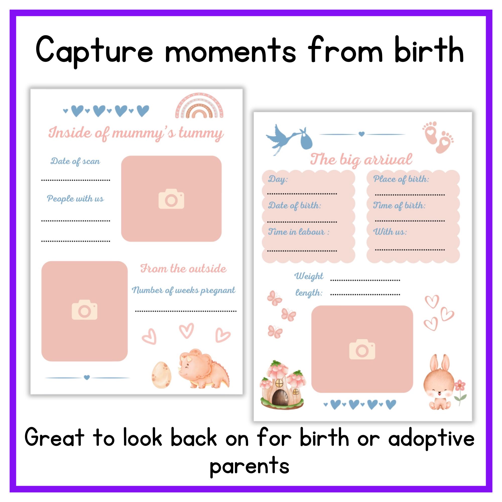 Printable Baby Memory Book:a Newborn Keepsake for Parents to Cherish ...