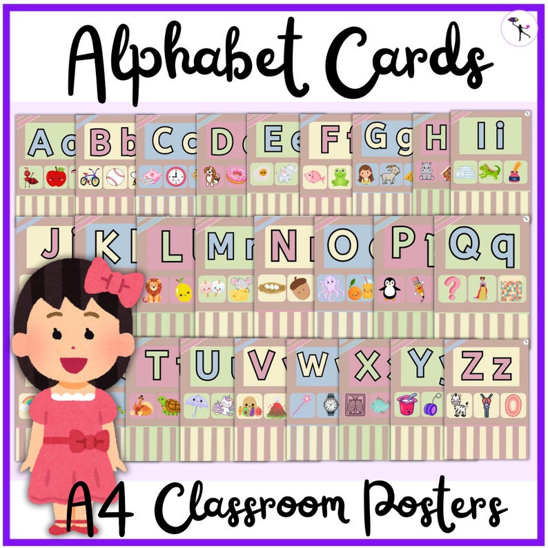 ABC Flashcards: Calming Colors Alphabet for Classroom Decor (PDF) - Etsy