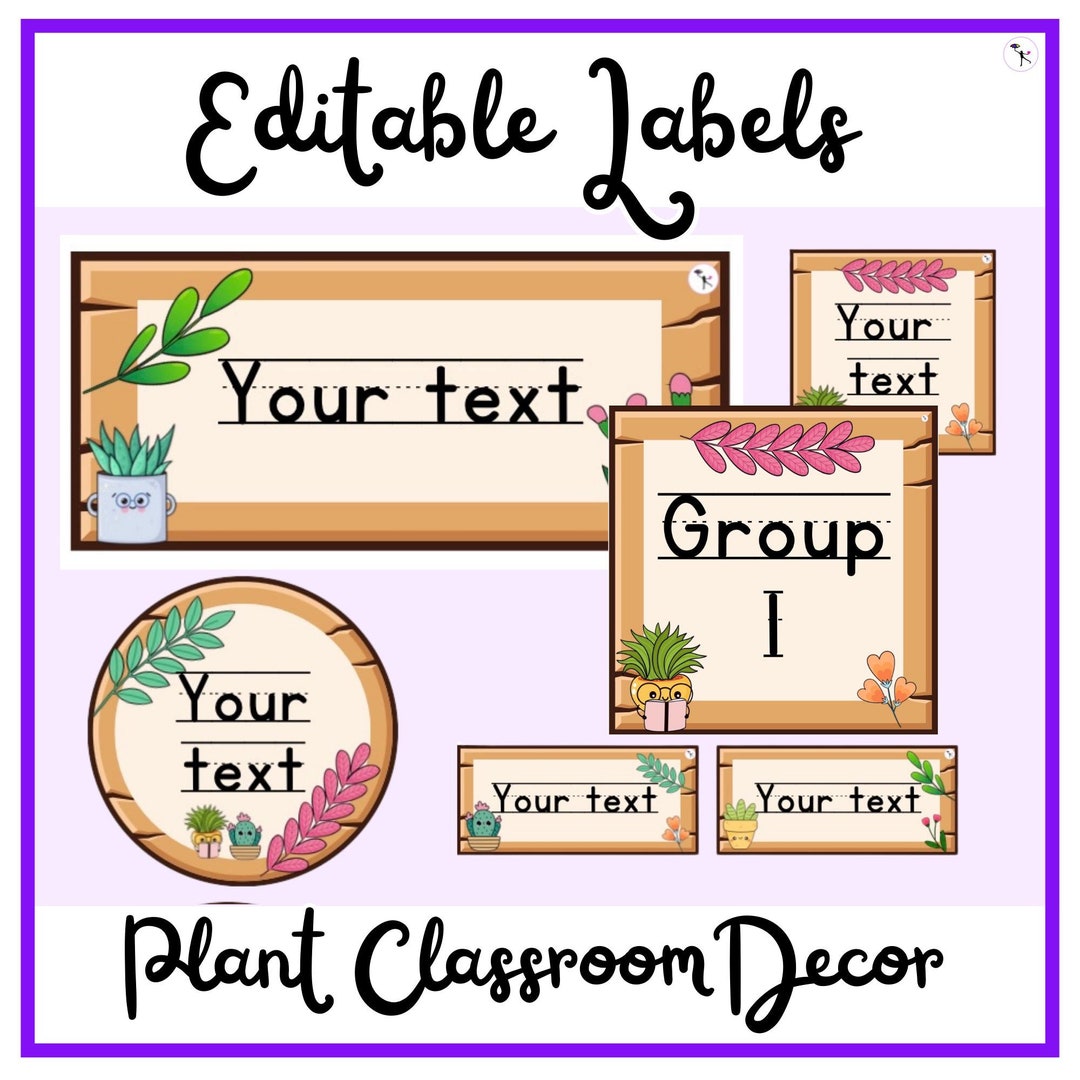 Plant Classroom Decor Editable Labels Classroom Labels Printable Labels ...