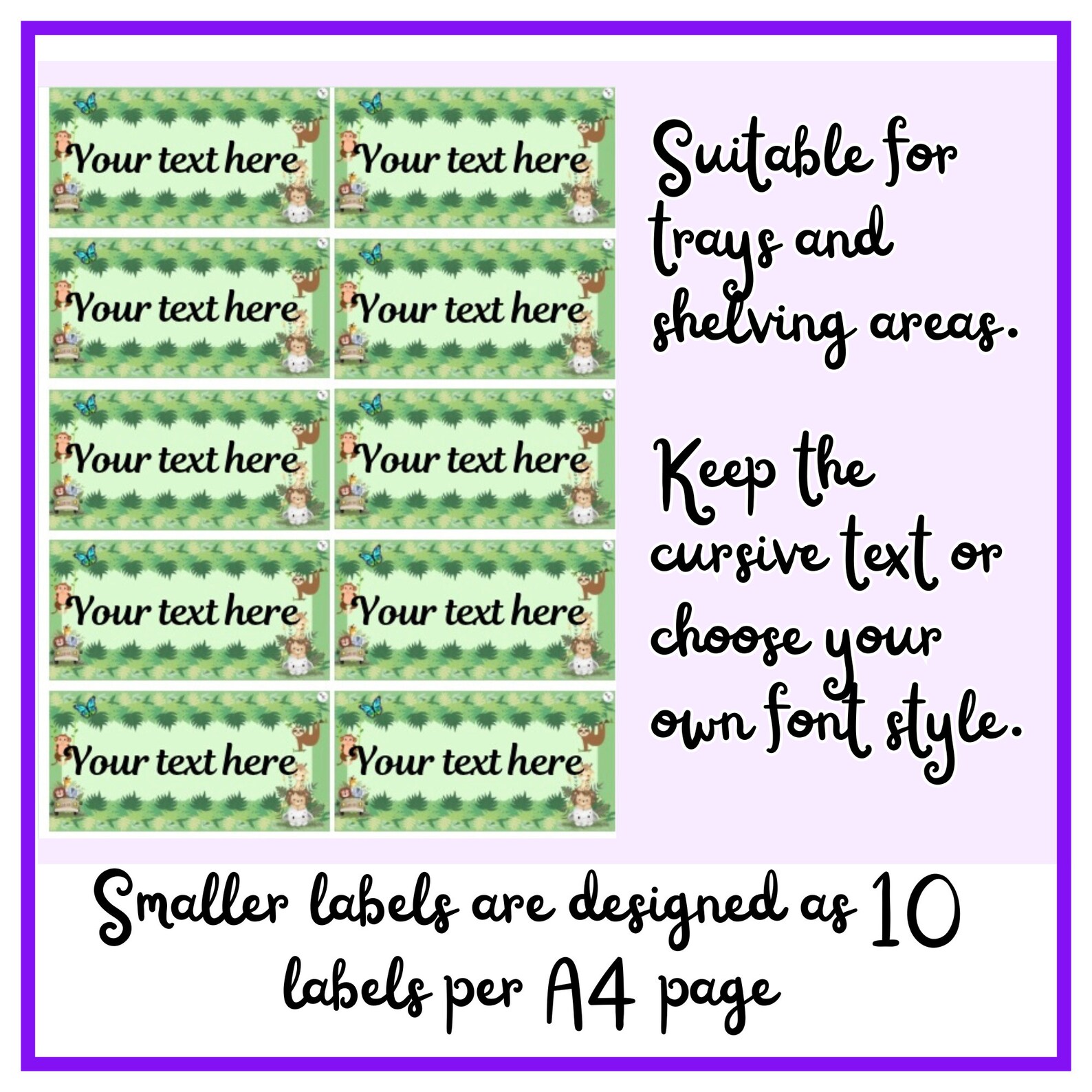 Jungle Classroom Labels: Text Editable, Printable (CANVA) - Etsy