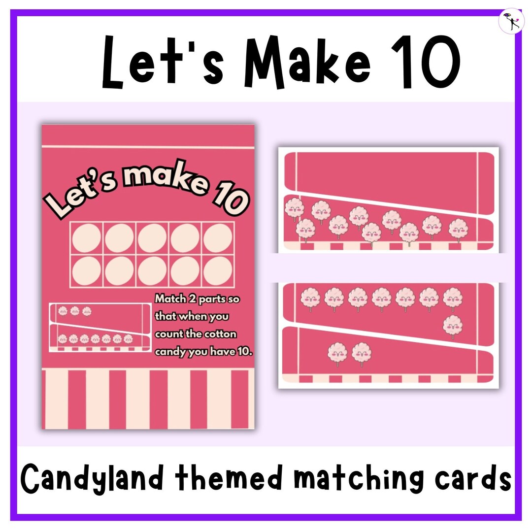 Making 10 Printable Flashcards for Kids: Math Centers Candyland Themed ...