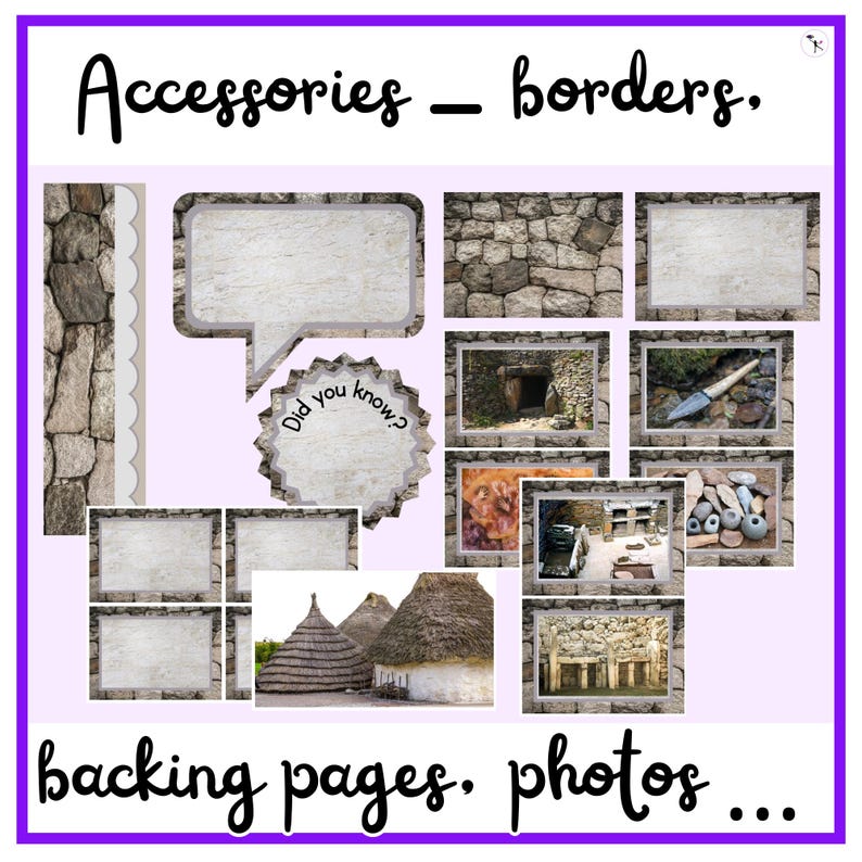 The Stone Age Vocabulary Printable Flashcards Bulletin Board ...