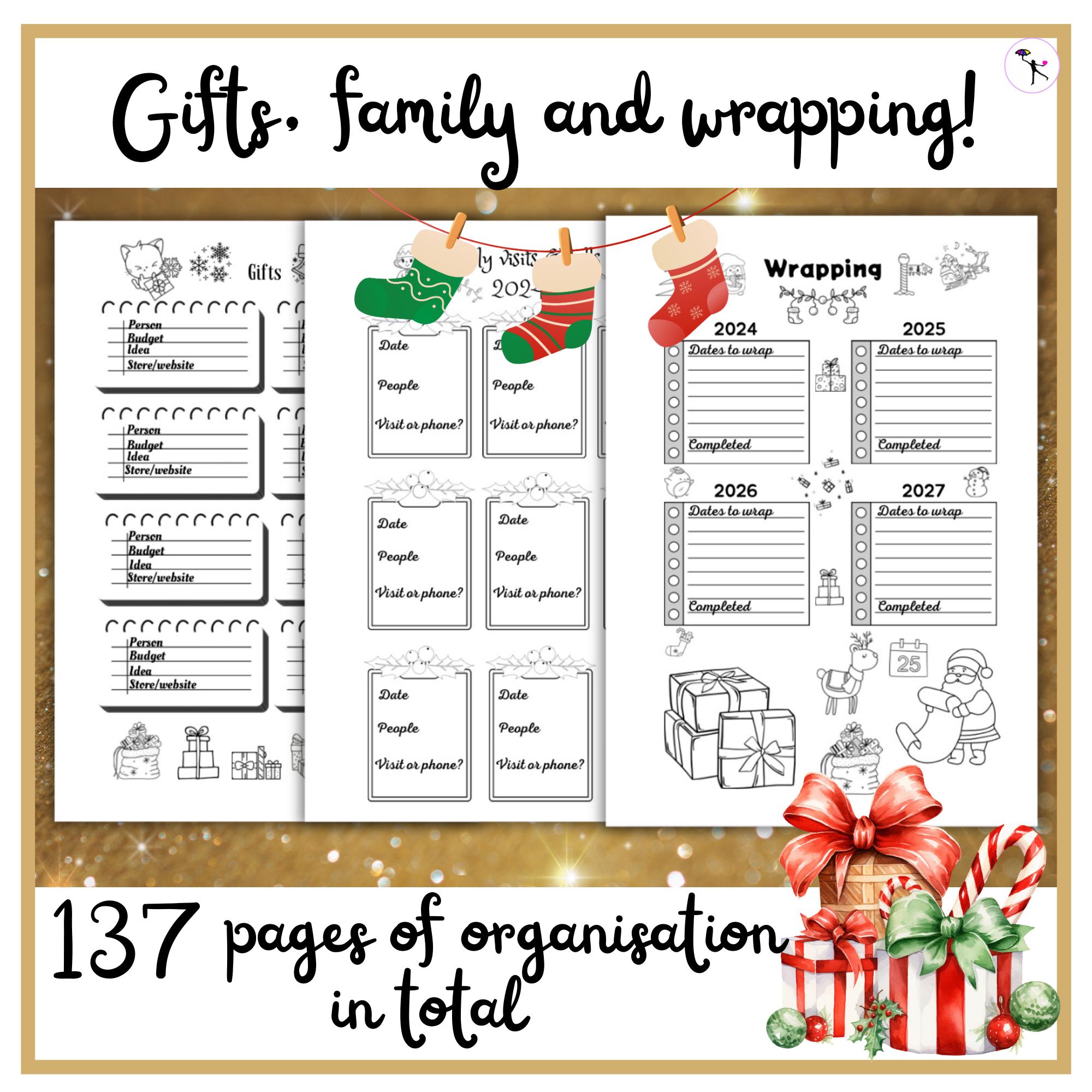Printable Holiday Planner and Christmas Card Address Book and Tracker ...