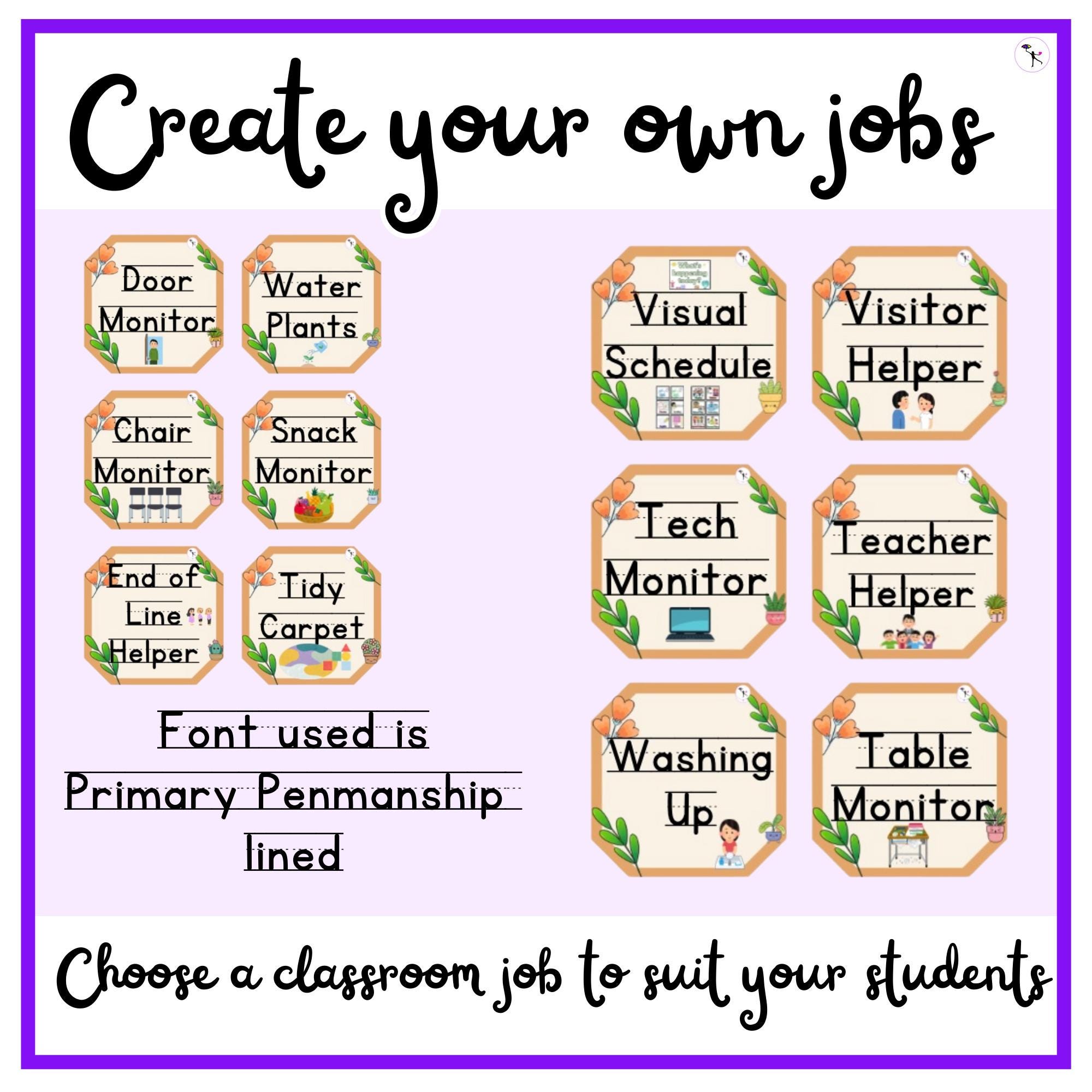 Plant Themed Classroom Jobs Display Printable for Elementary and ...