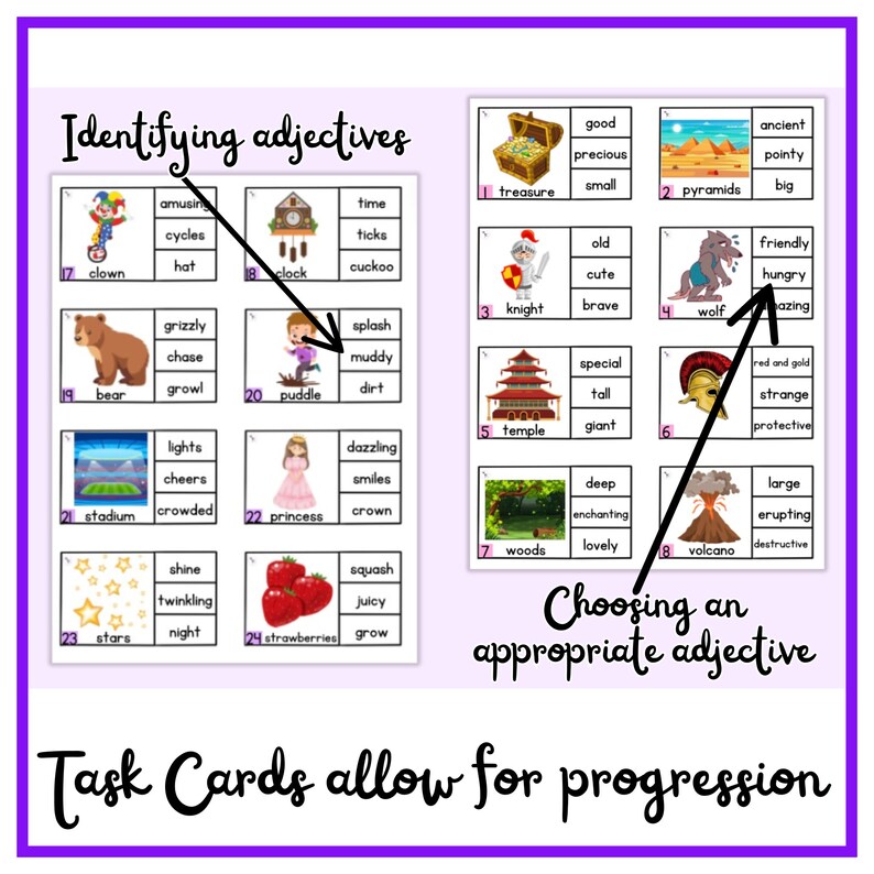 Interactive Adjective Learning Kit With Engaging Printables for Kids - Etsy