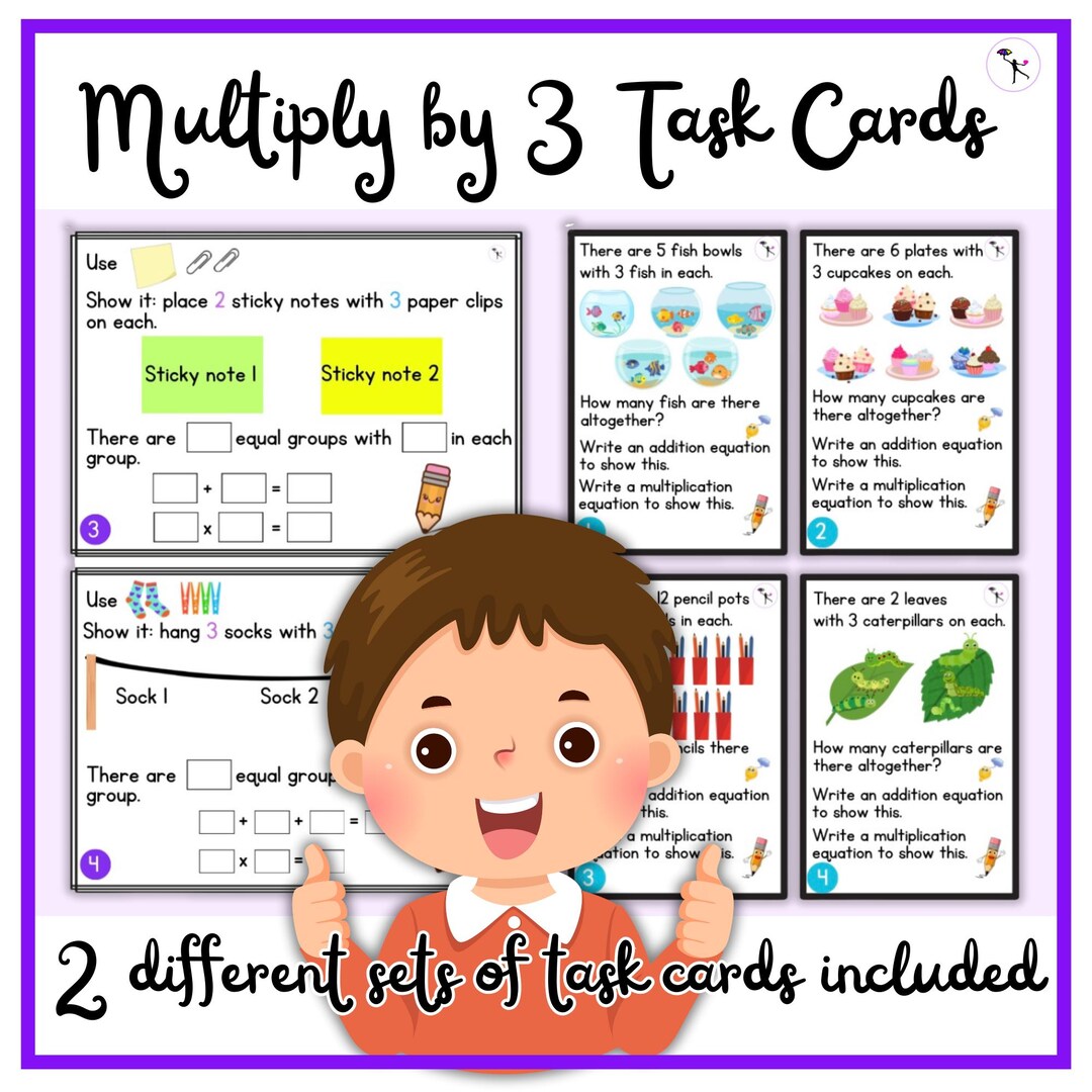 Three Times Table Educational Cards for Elementary Students - Etsy