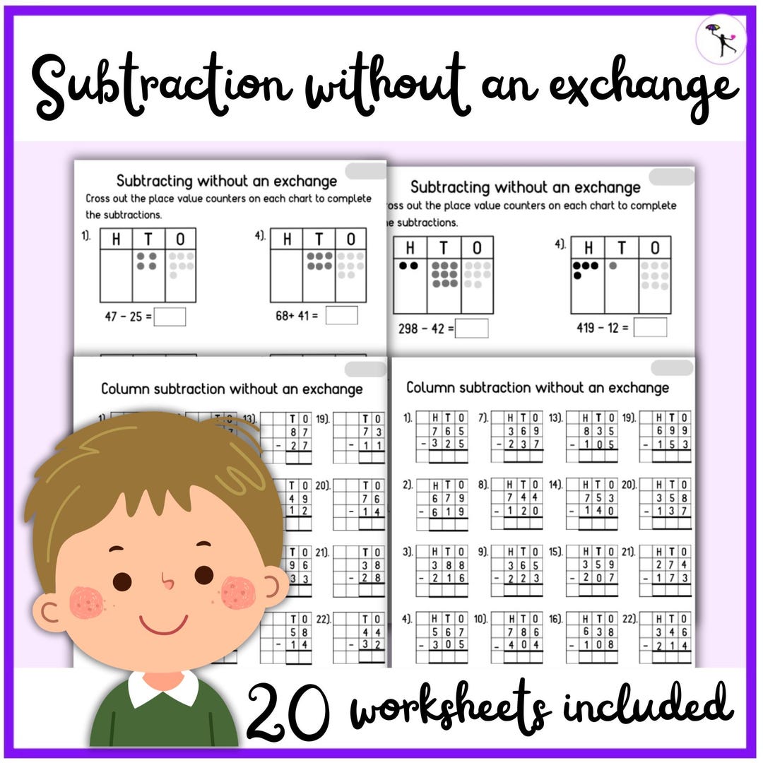 Printable Subtraction Worksheet for Homeschool and Math Practice - Etsy