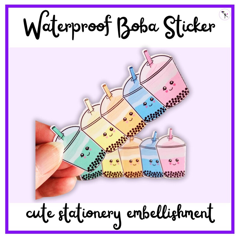 Colorful Boba Tea Stickers Bubble Tea Decal Fun Laptop Accessories - Etsy