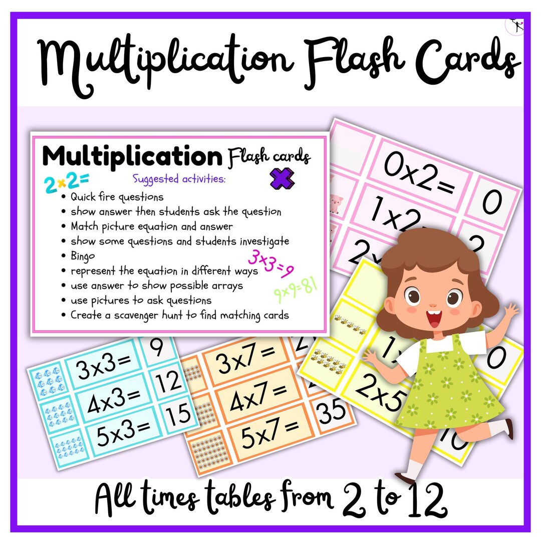 Printable Multiplication Flashcards for Kids With Math Times Tables ...
