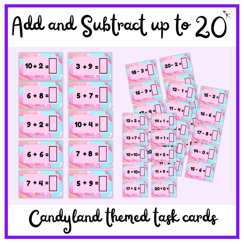 Printable Math Flashcards for Kids: Addition and Subtraction Task Cards ...