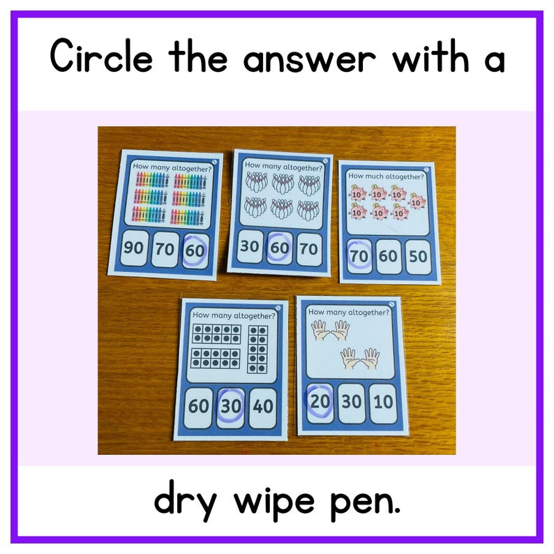 Printable Task Cards: Counting in Multiples of Ten for Children's Math ...