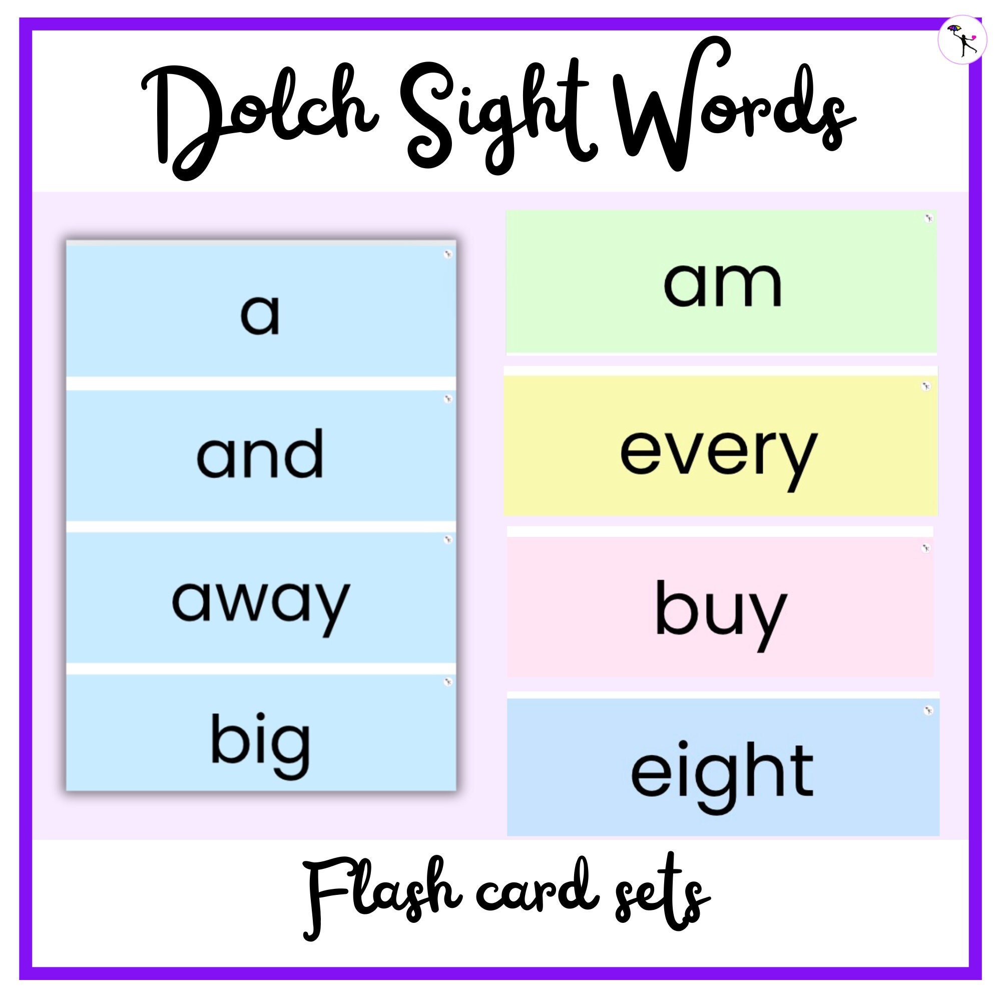 Dolch Sight Words: Printable Flash Cards Dolch Flashcards Sight Words ...