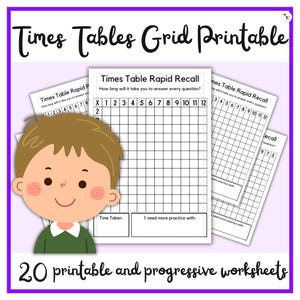 Math Times Tables Practice Sheets for Homeschool and Classroom - Etsy